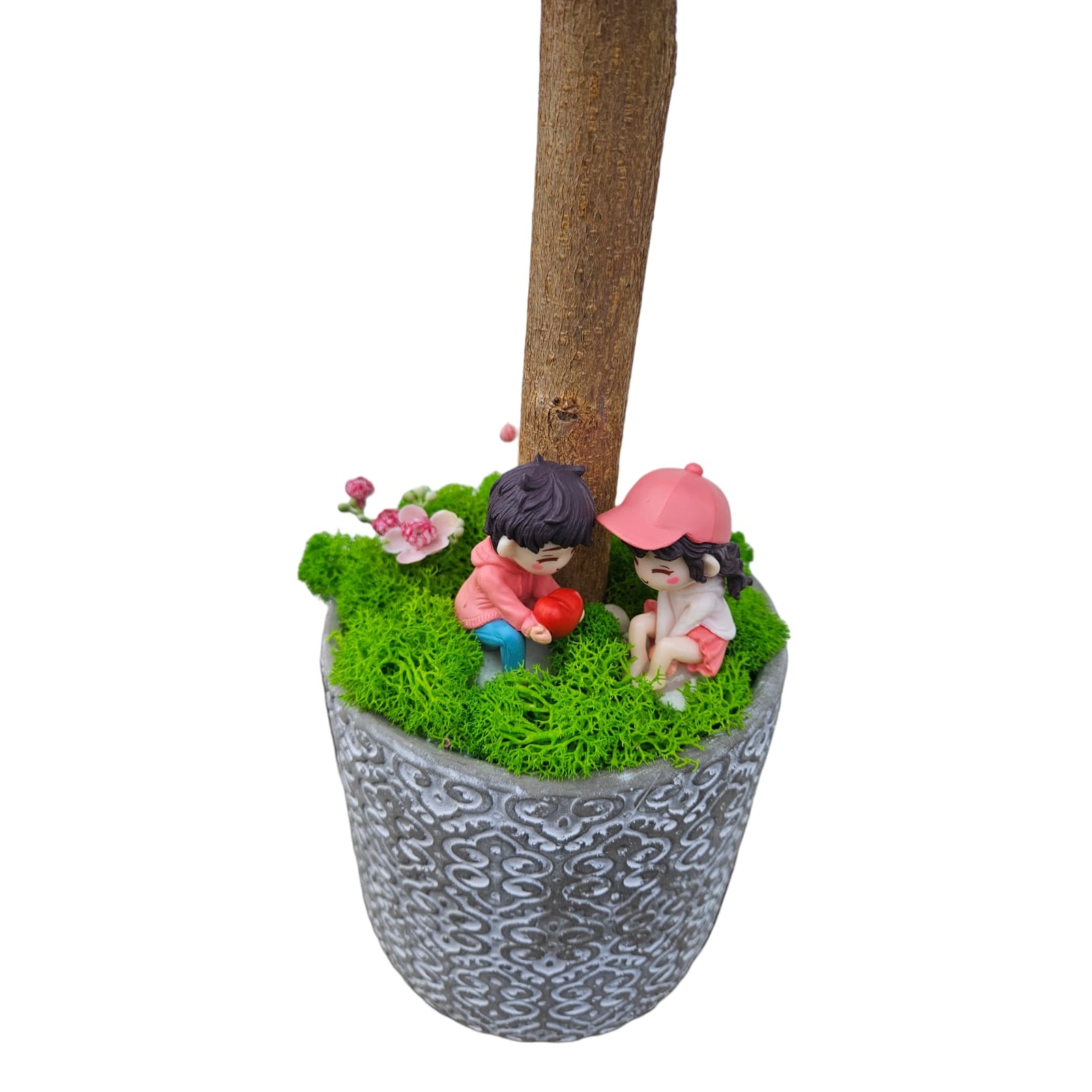 Aranjament floral tip Copacel cu licheni stabilizati, flori naturale ...