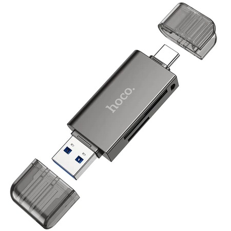 Cititor de Carduri USB/Type-C 3.0 la MicroSD, SD - Hoco (HB39) - Gri ...