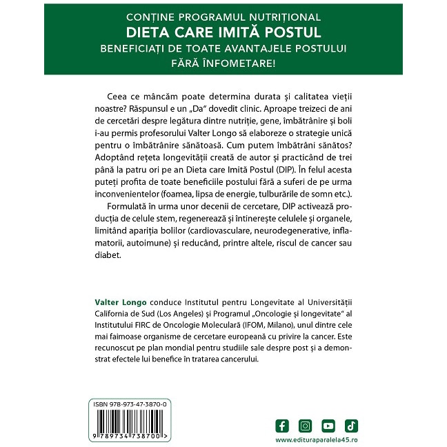 Reteta longevitatii, Dr. Valter Longo - eMAG.ro Reteta longevitatii, Dr. Valter Longo - eMAG.ro