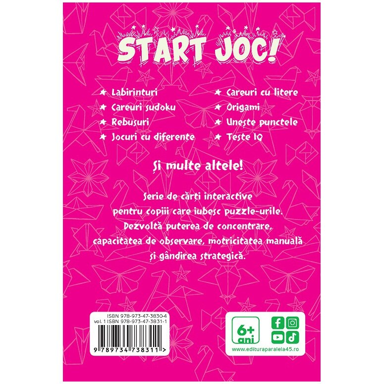 Start joc! 50 de modele origami. Volumul 1 - eMAG.ro