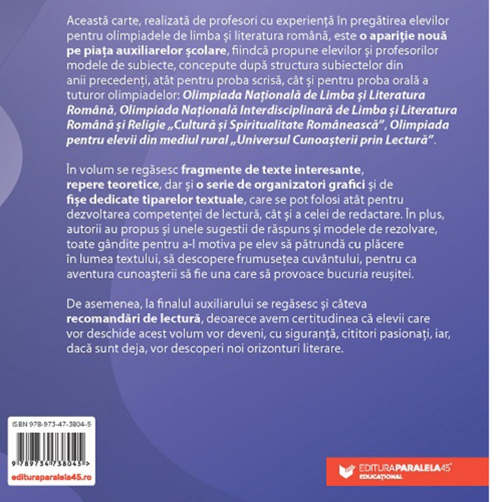 Ne pregatim pentru excelenta! Olimpiade nationale de limba si ...