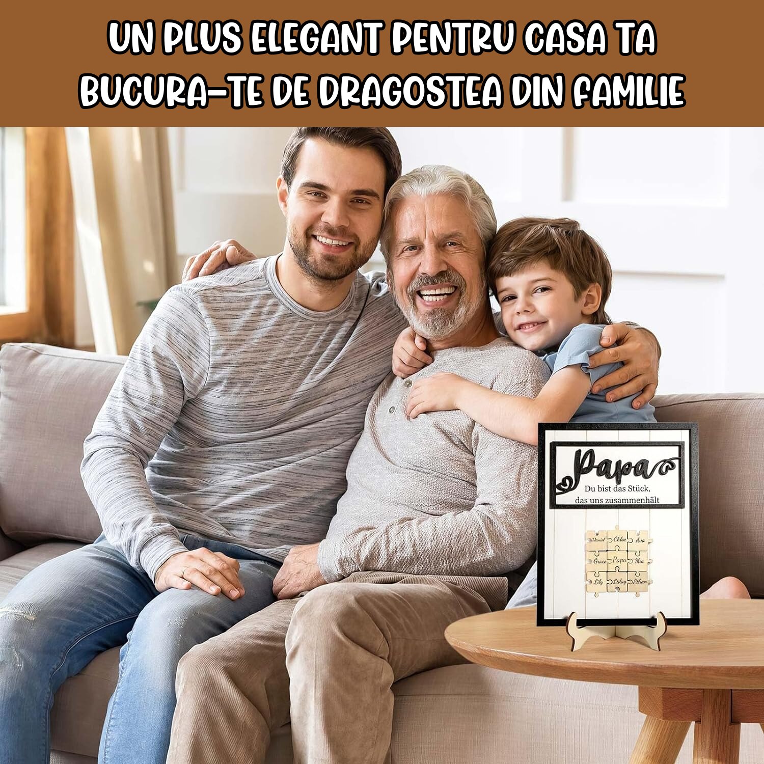 Rama decorativa tip tablou 20 x 25 cm, cu picior, din lemn, ideala ...