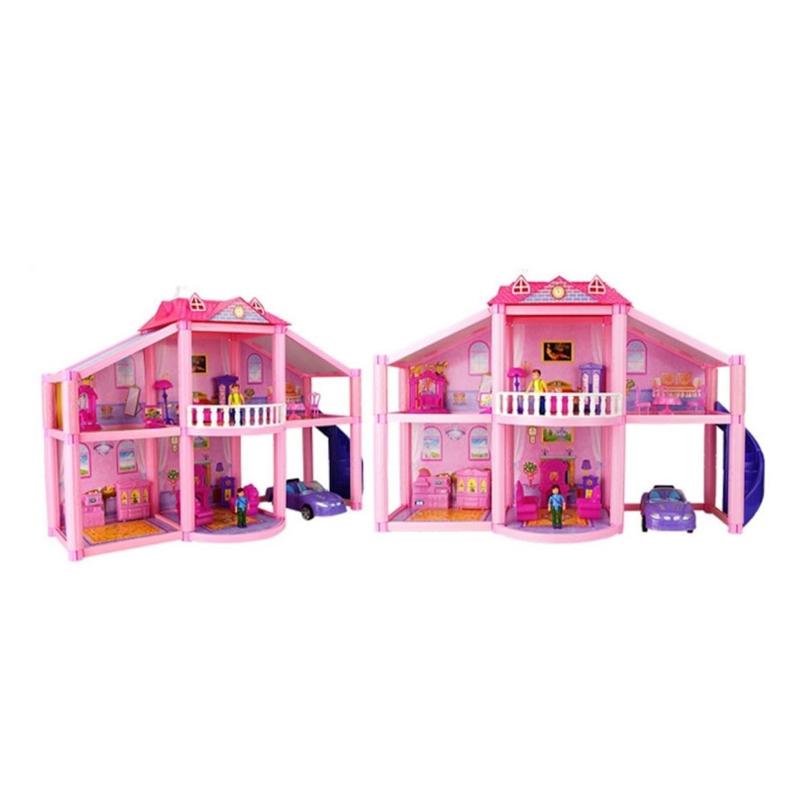 Casa pentru papusi Alibibi cu 2 papusi 1 casa mobilier si masina ...