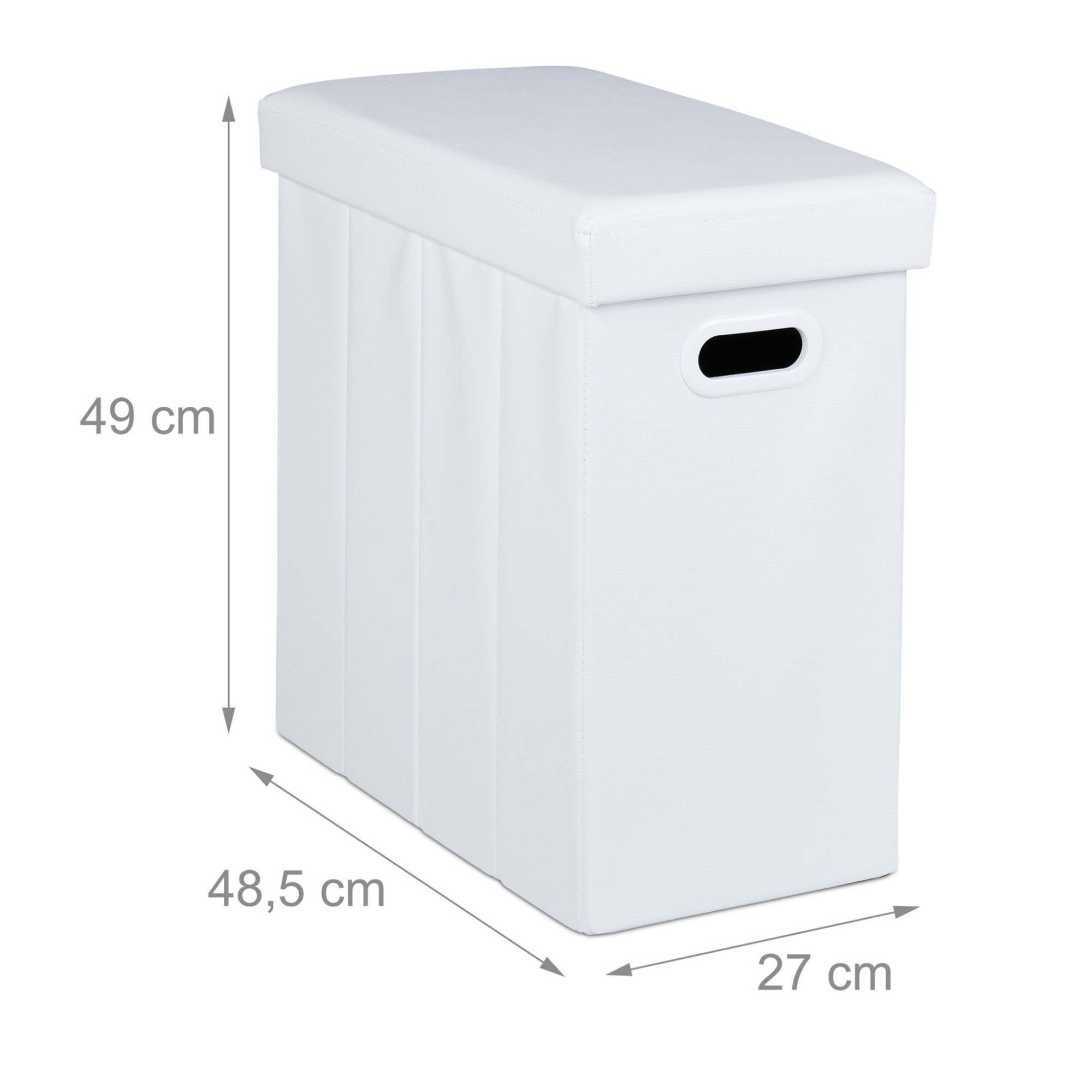 Taburet cu spatiu de depozitare, pliabil, 49 x 48, 5 x 27 cm, alb - eMAG.ro