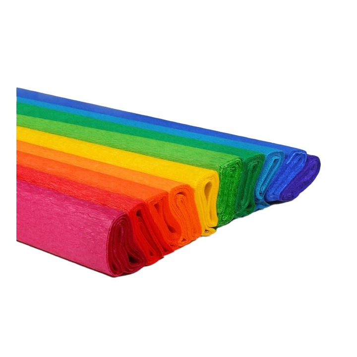 Set 2 x Hartie Creponata, 200 x 25 cm, 10 Culori Curcubeu Mini - eMAG.ro
