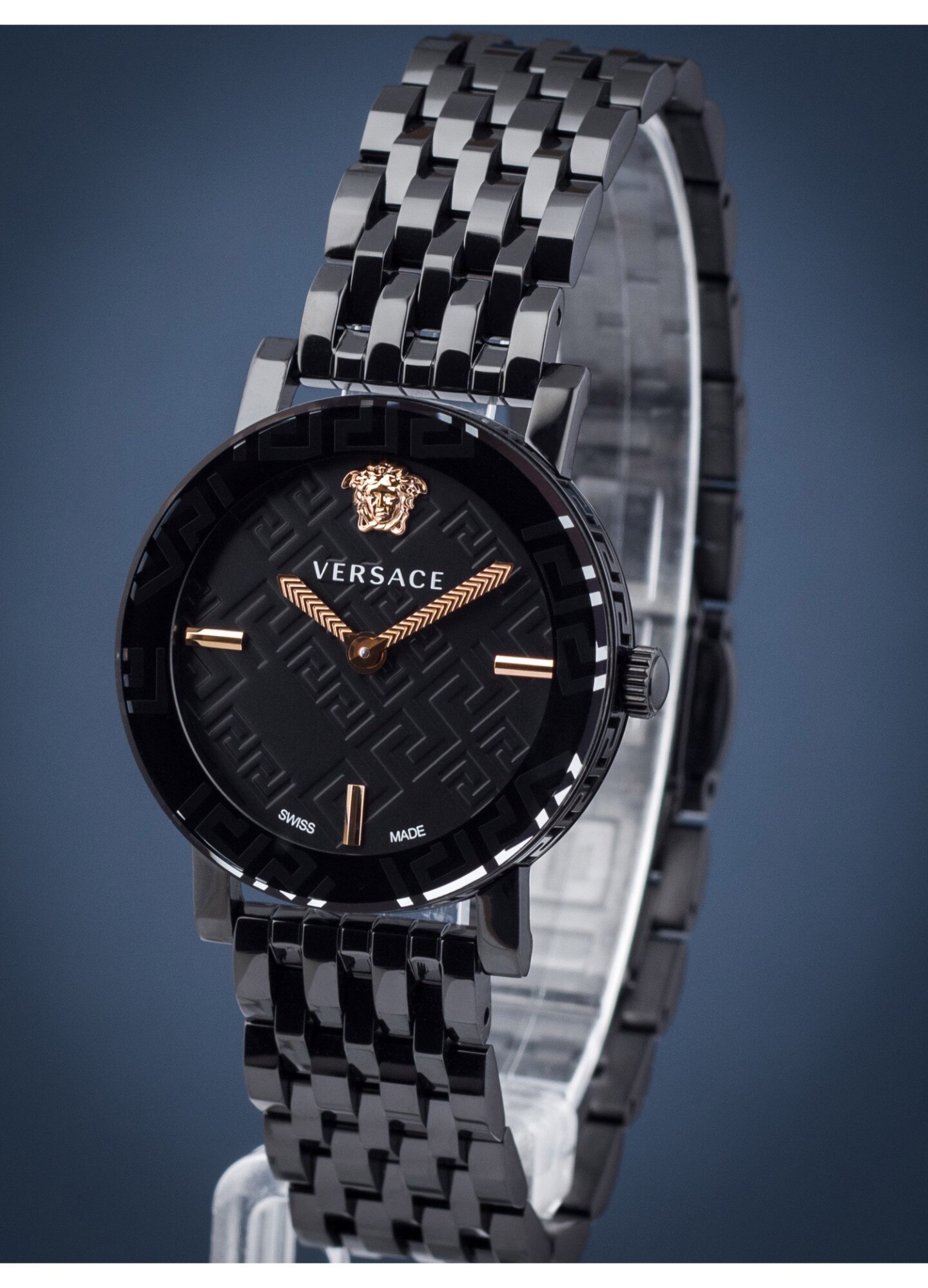 Ceas dama, Versace, Inox, Negru/Auriu - eMAG.ro