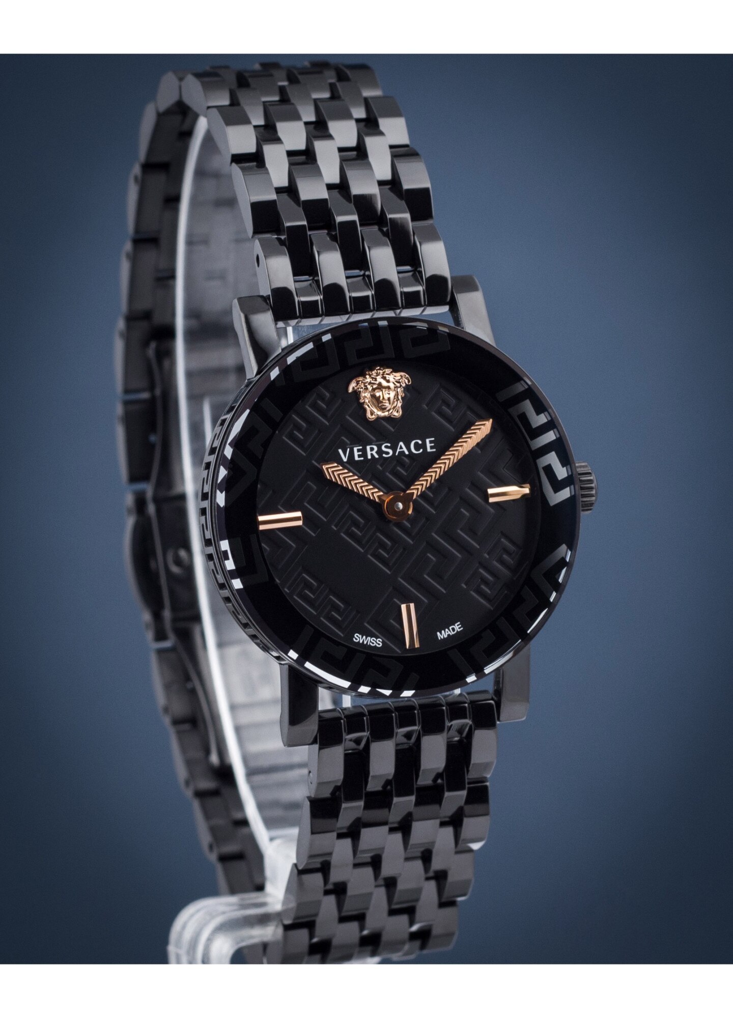 Ceas dama, Versace, Inox, Negru/Auriu - eMAG.ro