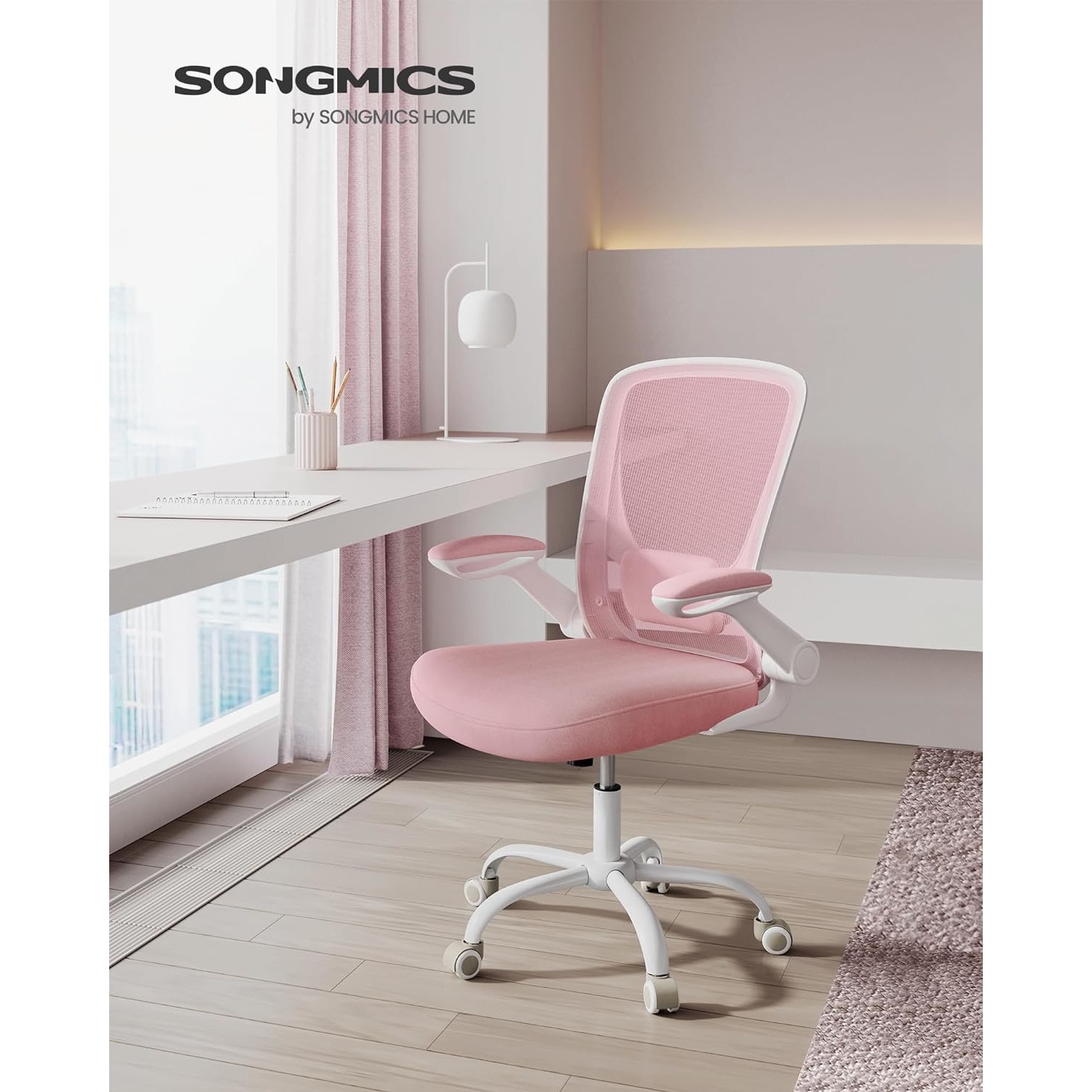 Scaun de birou ergonomic cu suport lombar reglabil, cotiere pliabile ...