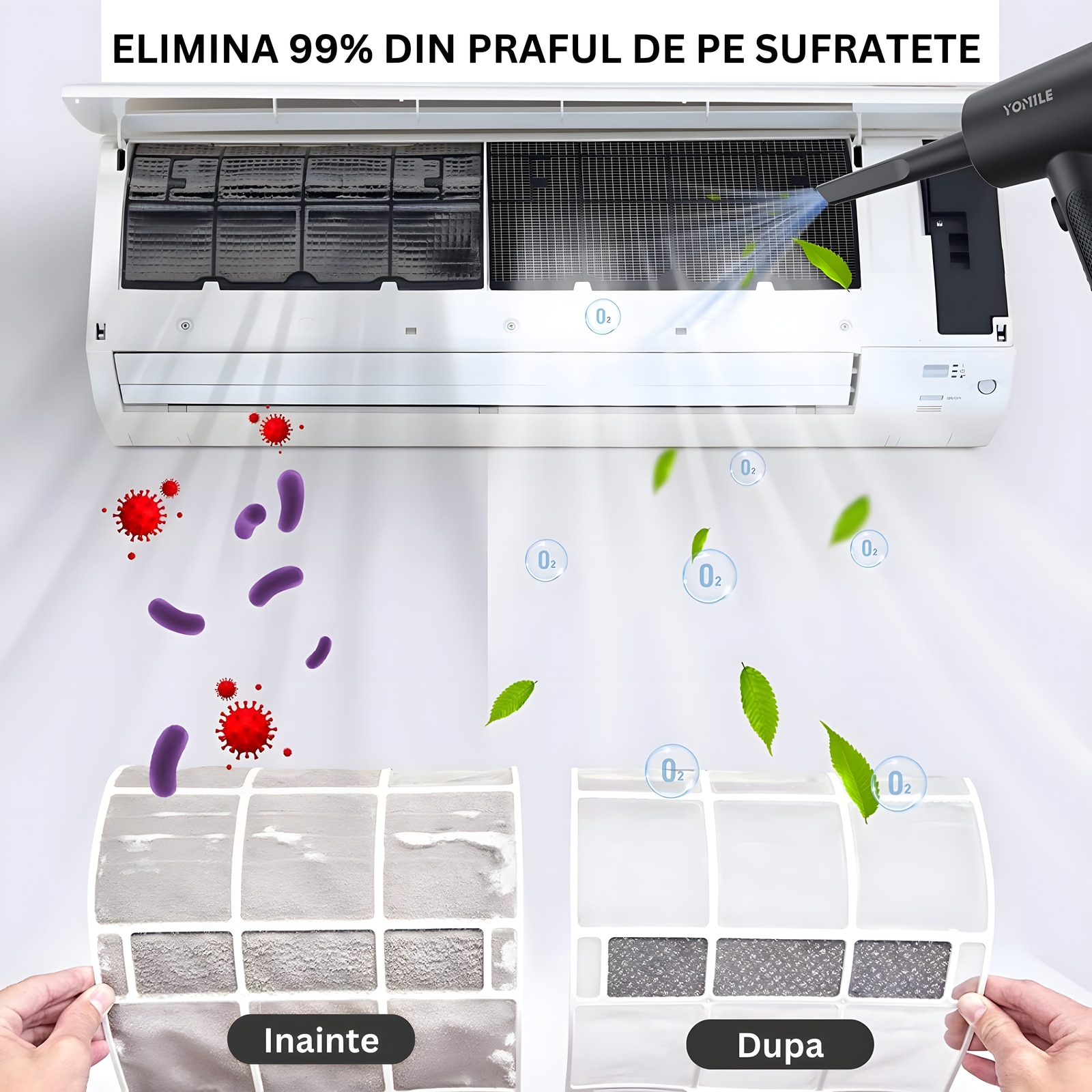 Suflanta Aer Infiniteea™, Indepartare Praf PC, Canapele, Masina, Aer ...