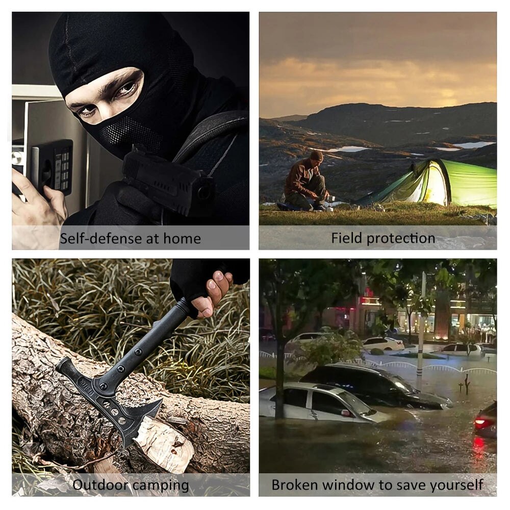 Topor, pentru camping, din otel carbon, portabil, antiderapant, 40cm ...