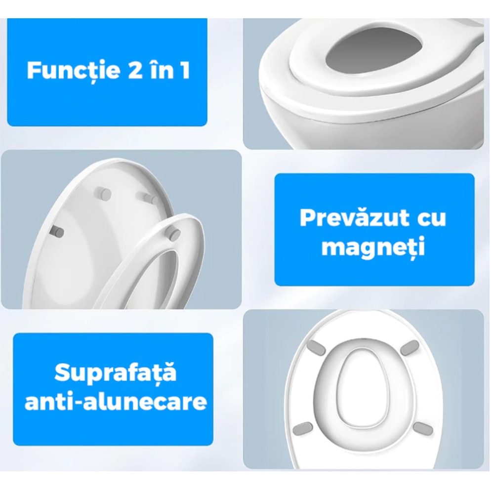 Capac WC 2 in 1 Cu Reductie Pentru Copii si Adulti SIKS, Inchidere Soft ...