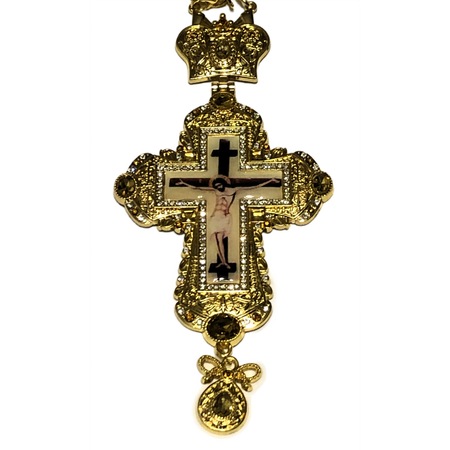 Cruce metalica ortodoxa, 15,5x7,5 cm, Auriu - eMAG.ro