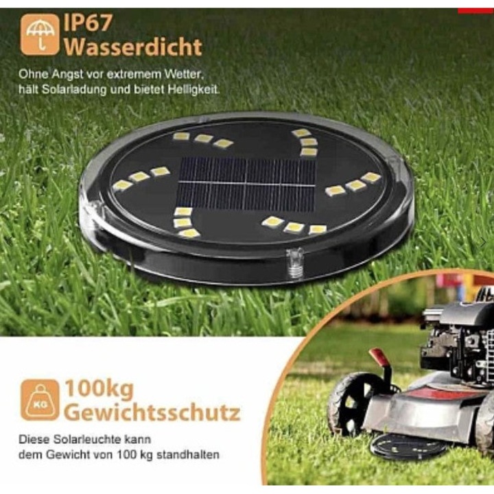 Lampa solara de podea A117 T18 Led rotunda pentru gradina sau terasa ...