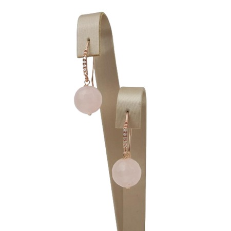 Cercei Sensation din cuart roz, 3.2 cm - eMAG.ro