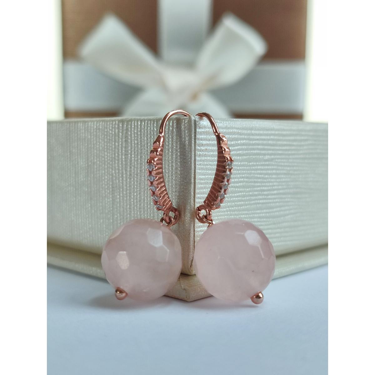 Cercei Sensation din cuart roz, 3.2 cm - eMAG.ro