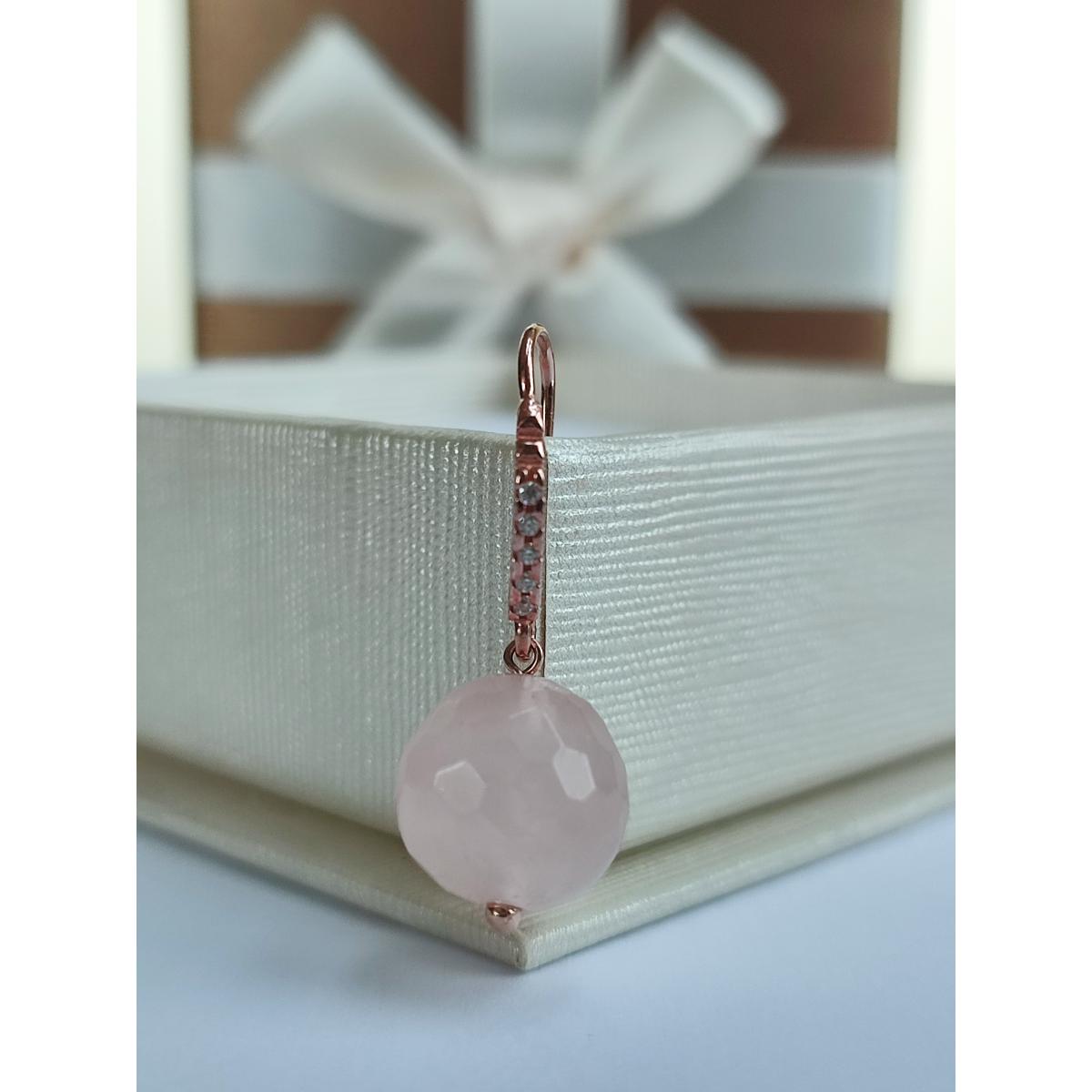 Cercei Sensation din cuart roz, 3.2 cm - eMAG.ro