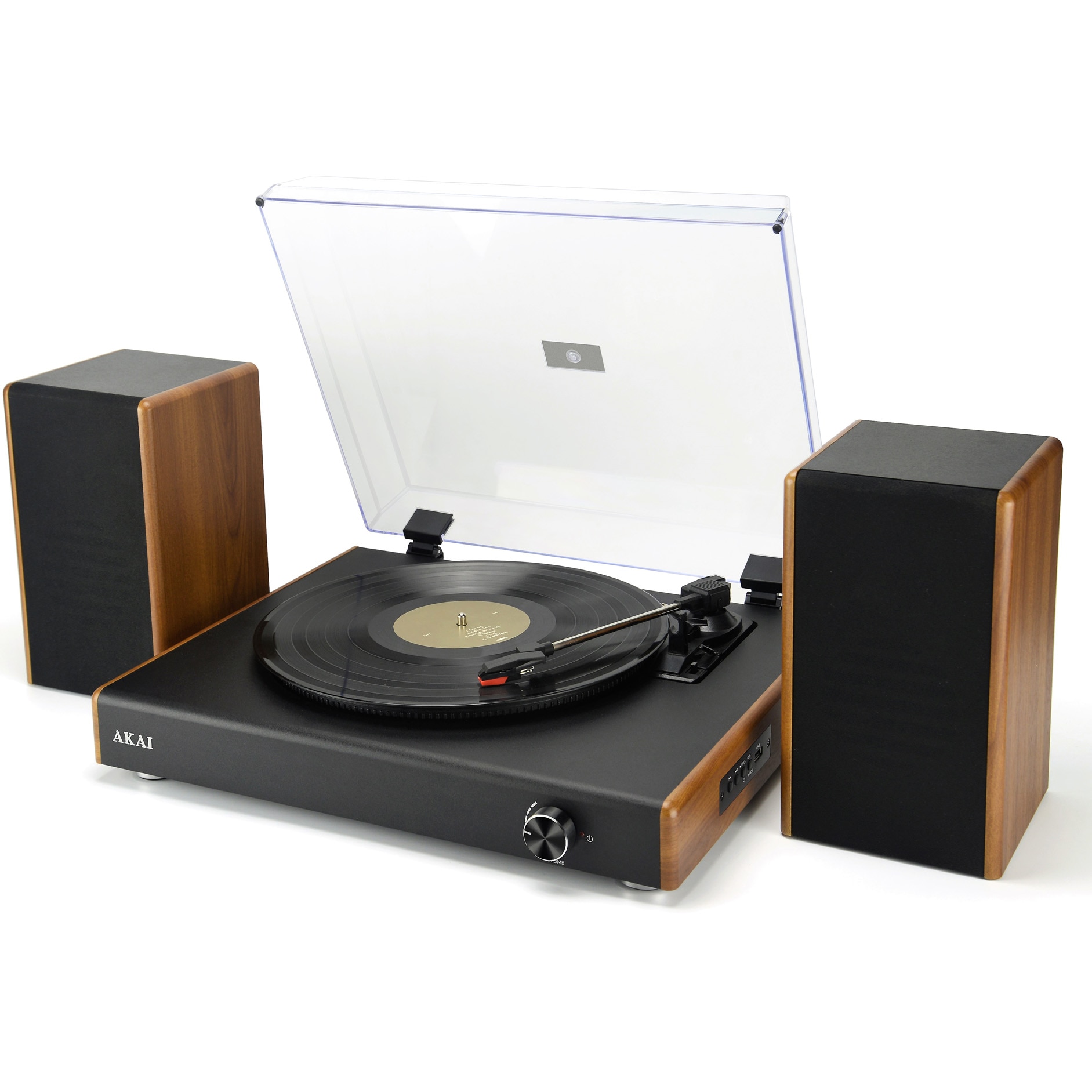 Pick-up stereo Akai ATT-240SP cu difuzoare externe, 20 W, Bluetooth ...