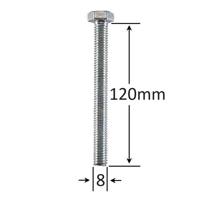 Surub Filet Metric M8x120mm Cap Hexagonal DIN 933 Gr.8.8 - 50buc/cutie ...