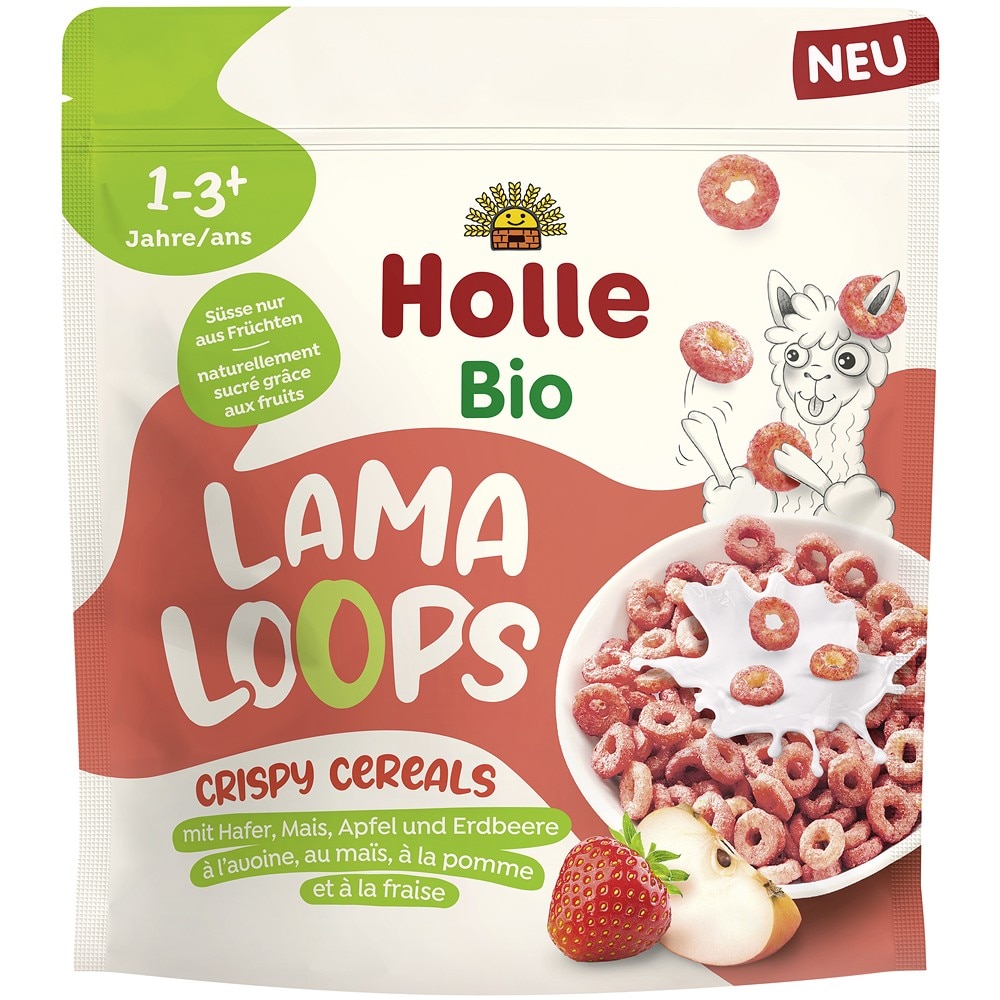 Cereale crocante cu fructe Lama Loops pentru copii, +1 an bio, 125g ...