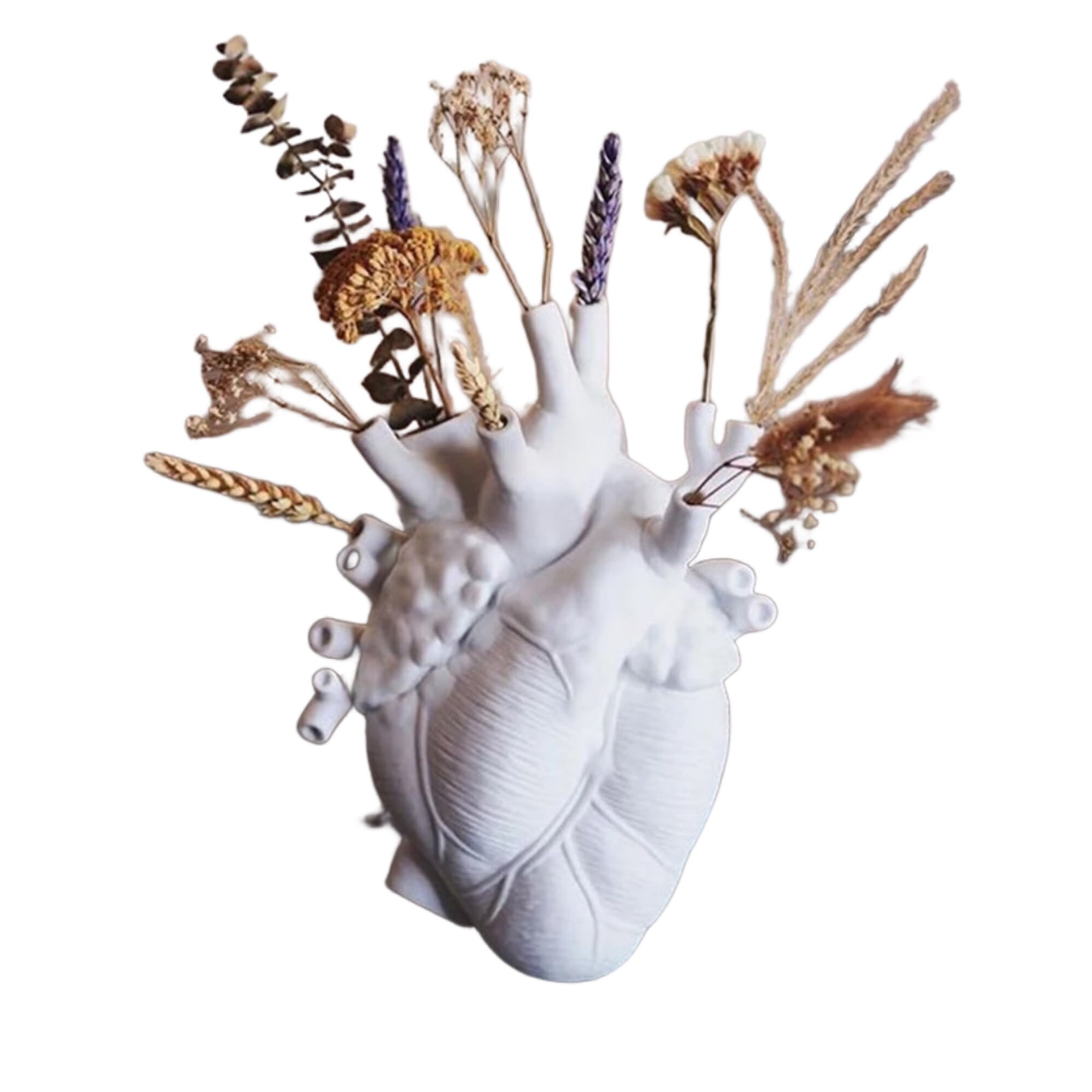 Vaza decorativa in forma de inima anatomica, Alba - eMAG.ro