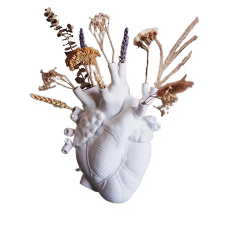 Vaza decorativa in forma de inima anatomica, Alba - eMAG.ro