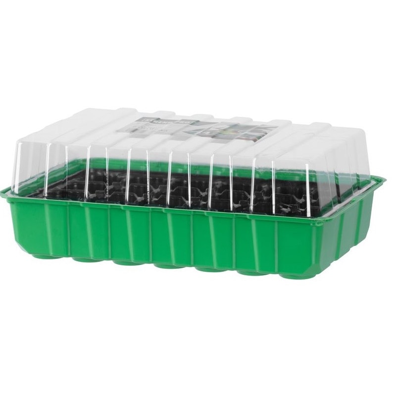 Tava pentru rasaduri cu capac din plastic transparent, 24 alveole ...