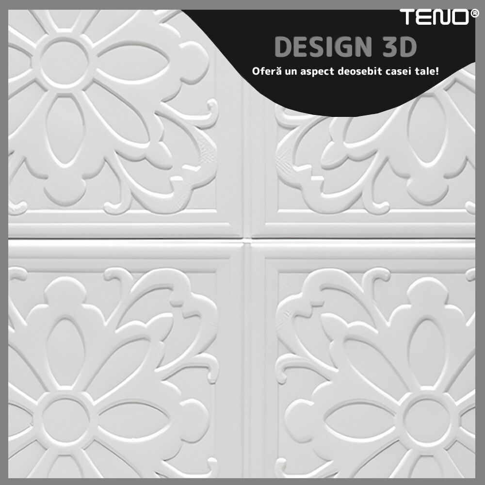 Set 50x Tapet 3D Teno®, suprafata acoperire 24.5 mp, autoadeziv, Model ...