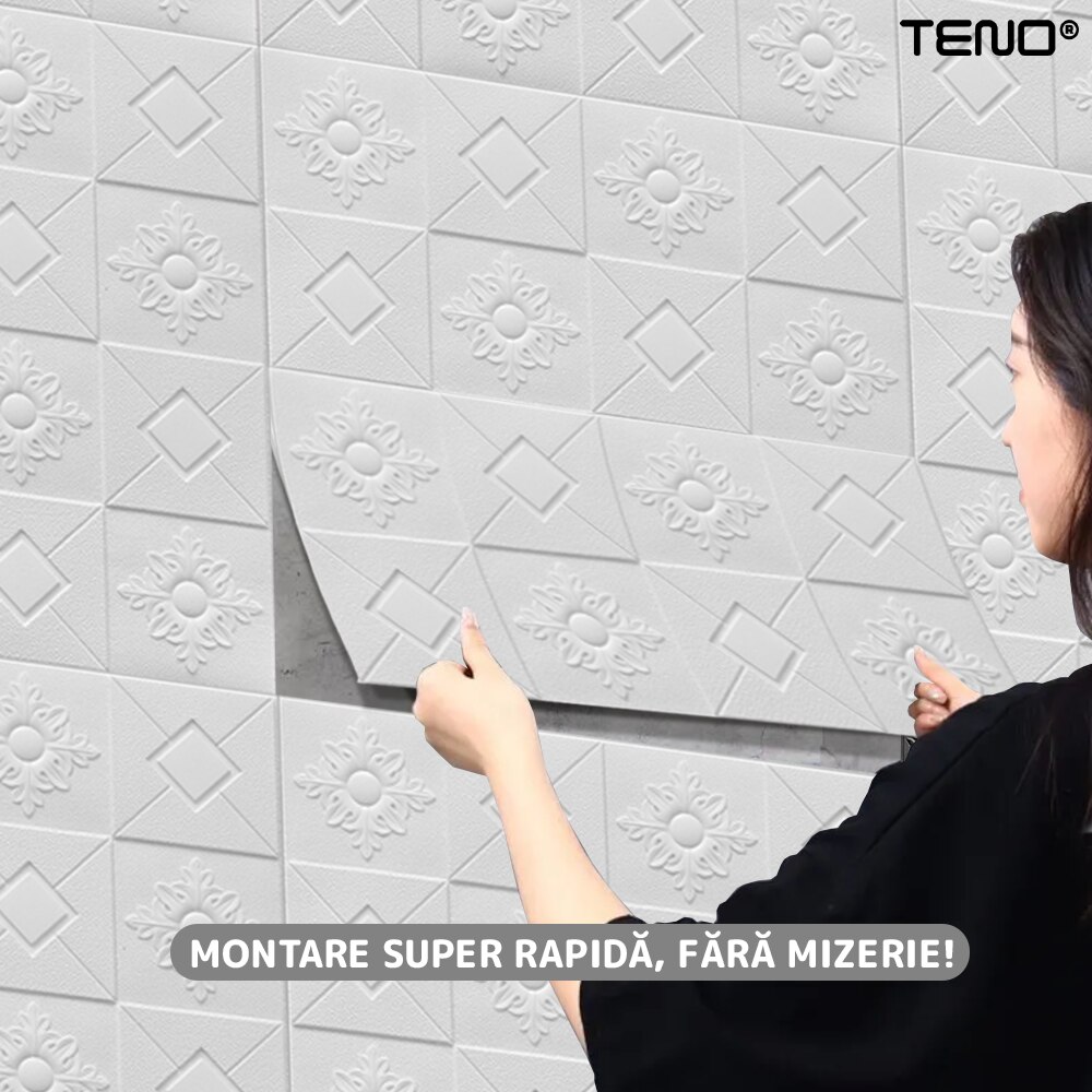 Set 10x Tapet 3D Teno®, suprafata acoperire 4.9 mp, autoadeziv, Model ...