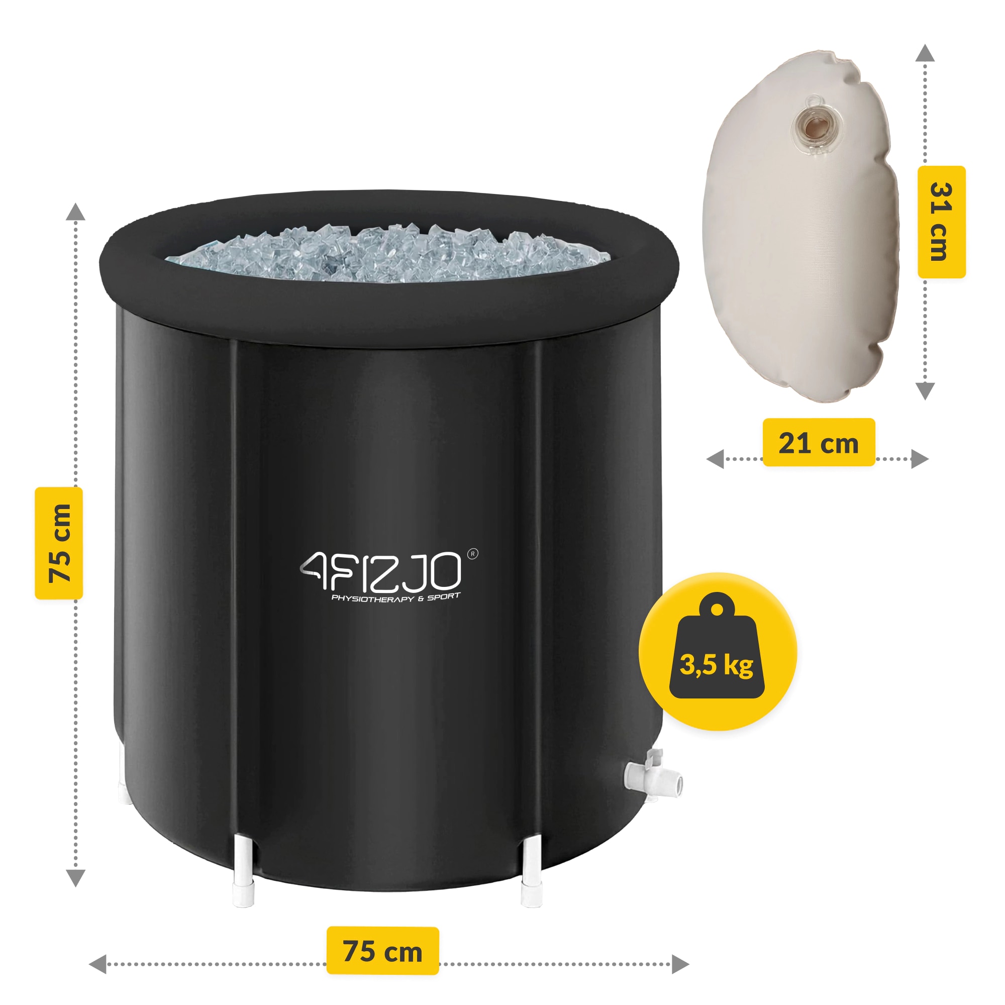 Cada portabila, PVC, 320L, Negru - eMAG.ro