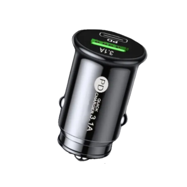 Incarcator auto, SuperFastCharge, USB-A + USB Tip C PD, incarcare ...