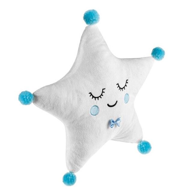 Perna decorativa, model steluta, Syamag, ciucuri turcoaz, 36x36x7 cm ...