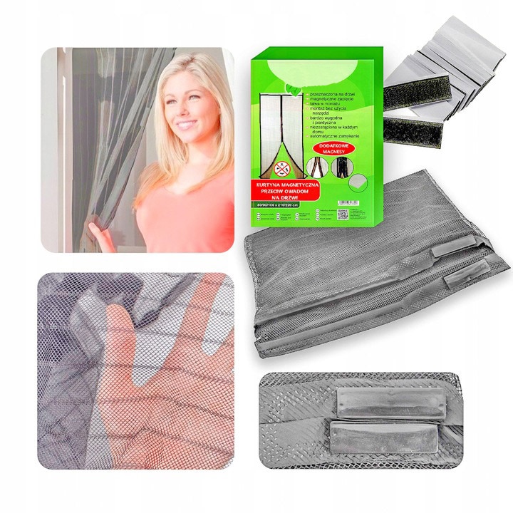 Plasa anti-insecte, cu inchidere magnetica, latime 80-100cm, inaltime ...