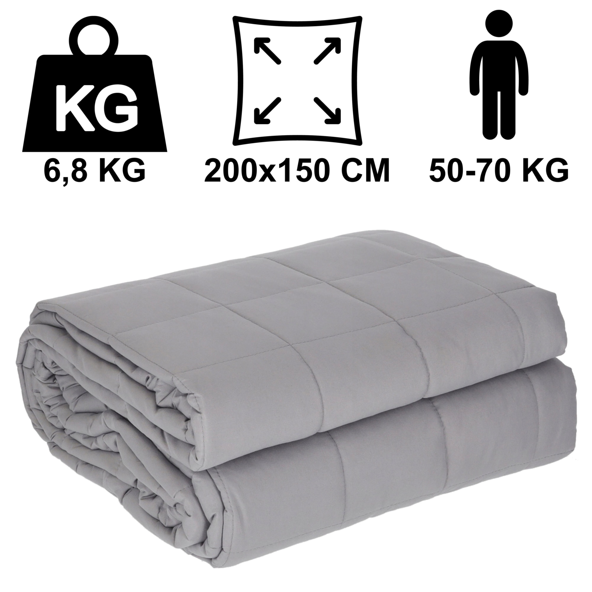 Plapuma senzoriala, 4FIZJO, Fibre siliconice, 150 x 200 cm, Gri - eMAG.ro