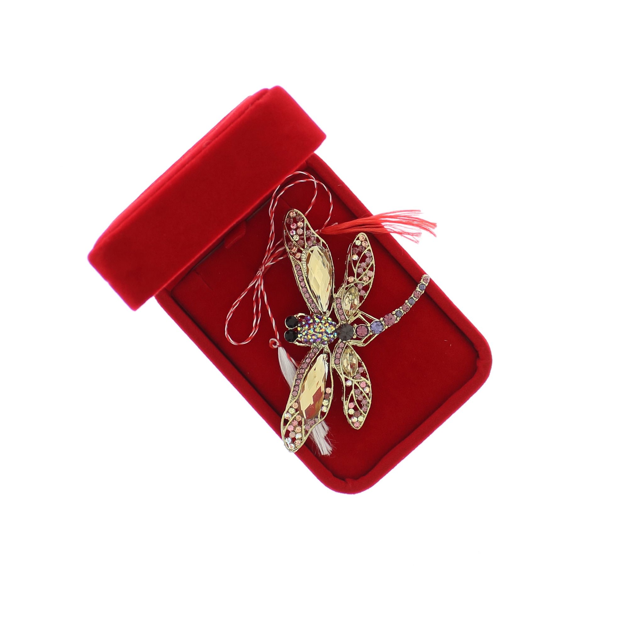 Brosa, din metal, Buticcochet, 5x8 cm, Libeluta, Auriu - MR597 - eMAG.ro