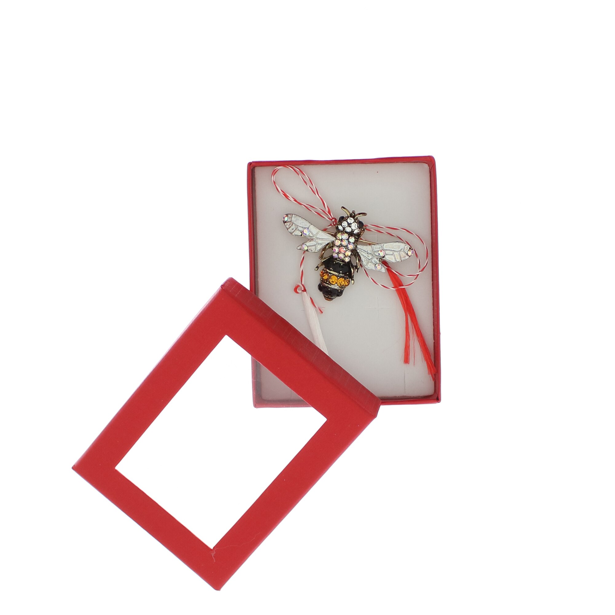 Brosa, din metal, Buticcochet, 3x5 cm, model Albina, Multicolor - MR639 ...