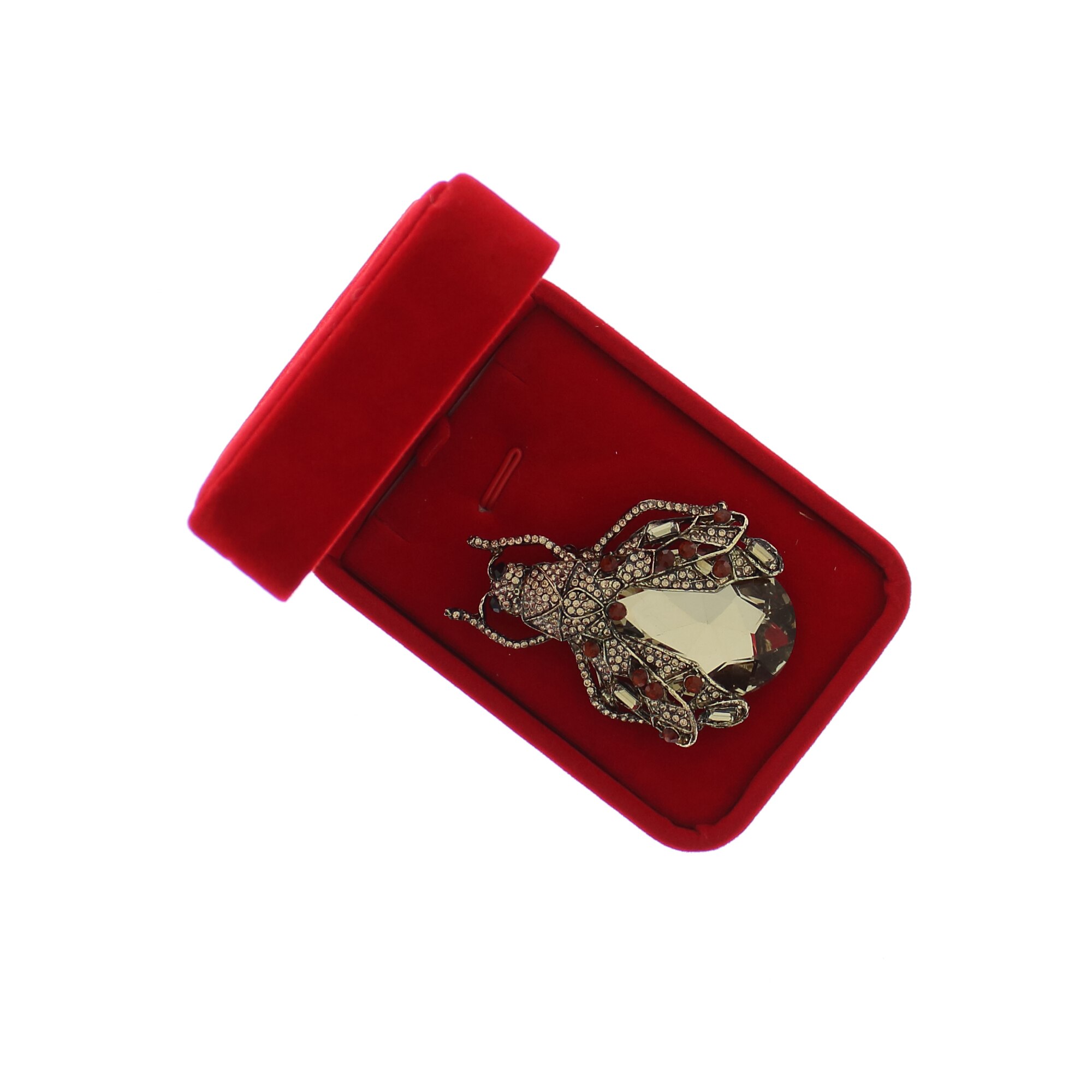 Brosa, din metal, Buticcochet, 6.5 x 4.5 cm, model Gandacel, Bej ...