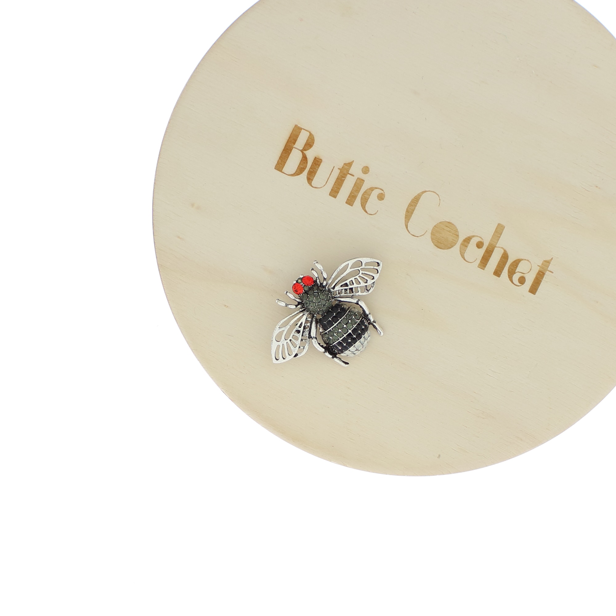 Brosa, din metal, Buticcochet, 4x5 cm, Albina, Argintiu - MR612 - eMAG.ro