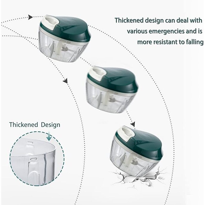 Mini Tocator manual, Presoma, Inox/Plastic, 500 ml, Verde - eMAG.ro