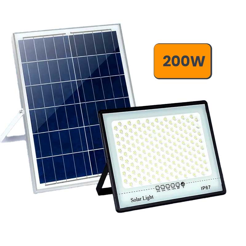 Proiector Solar Led 200W, Kit Complet, Ip67 - eMAG.ro