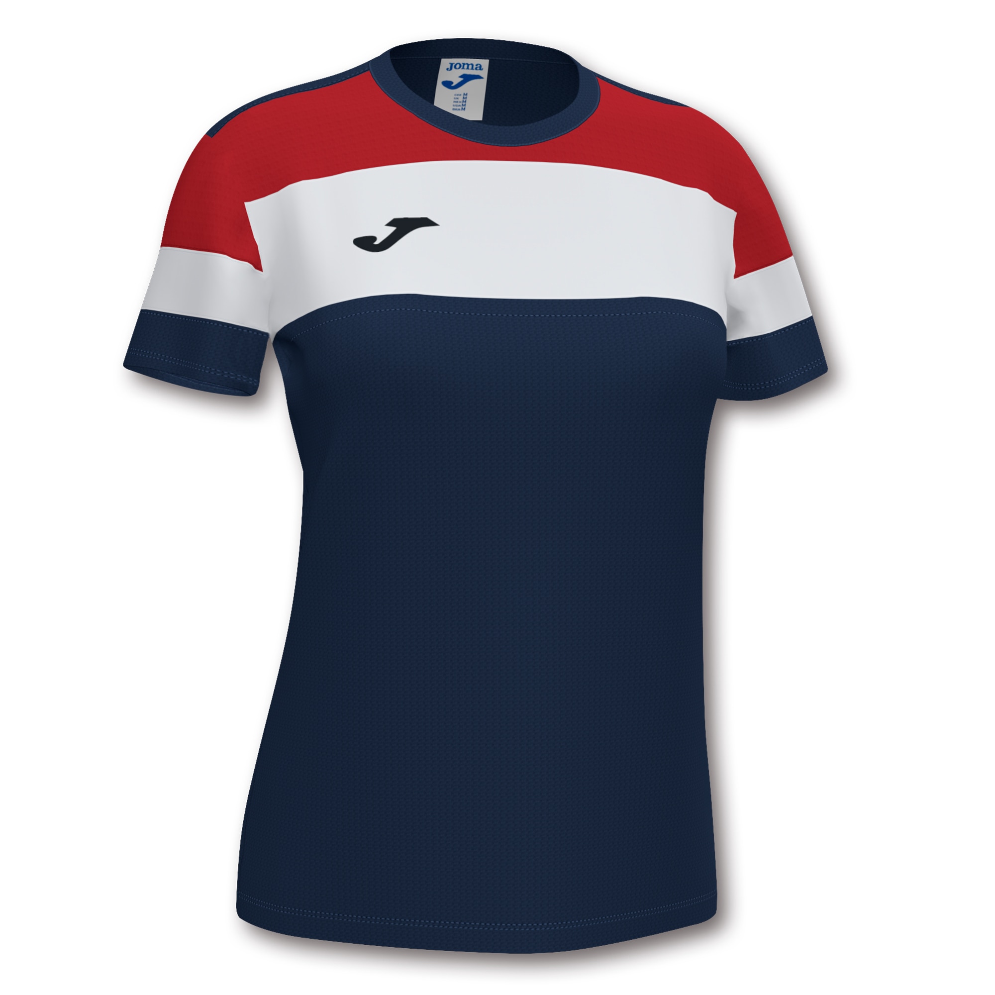 Tricou Crew IV, Joma, 901043.336, Bleumarin/Rosu/Alb, M - eMAG.ro