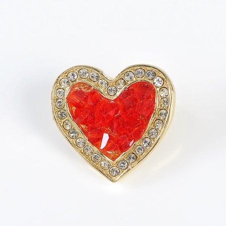 Brosa martisor inima rosie, Meli Melo Paris - eMAG.ro