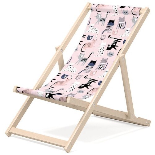 Sezlong pliabil din lemn pentru copii, Outentin, S36, pana la 100 kg ...