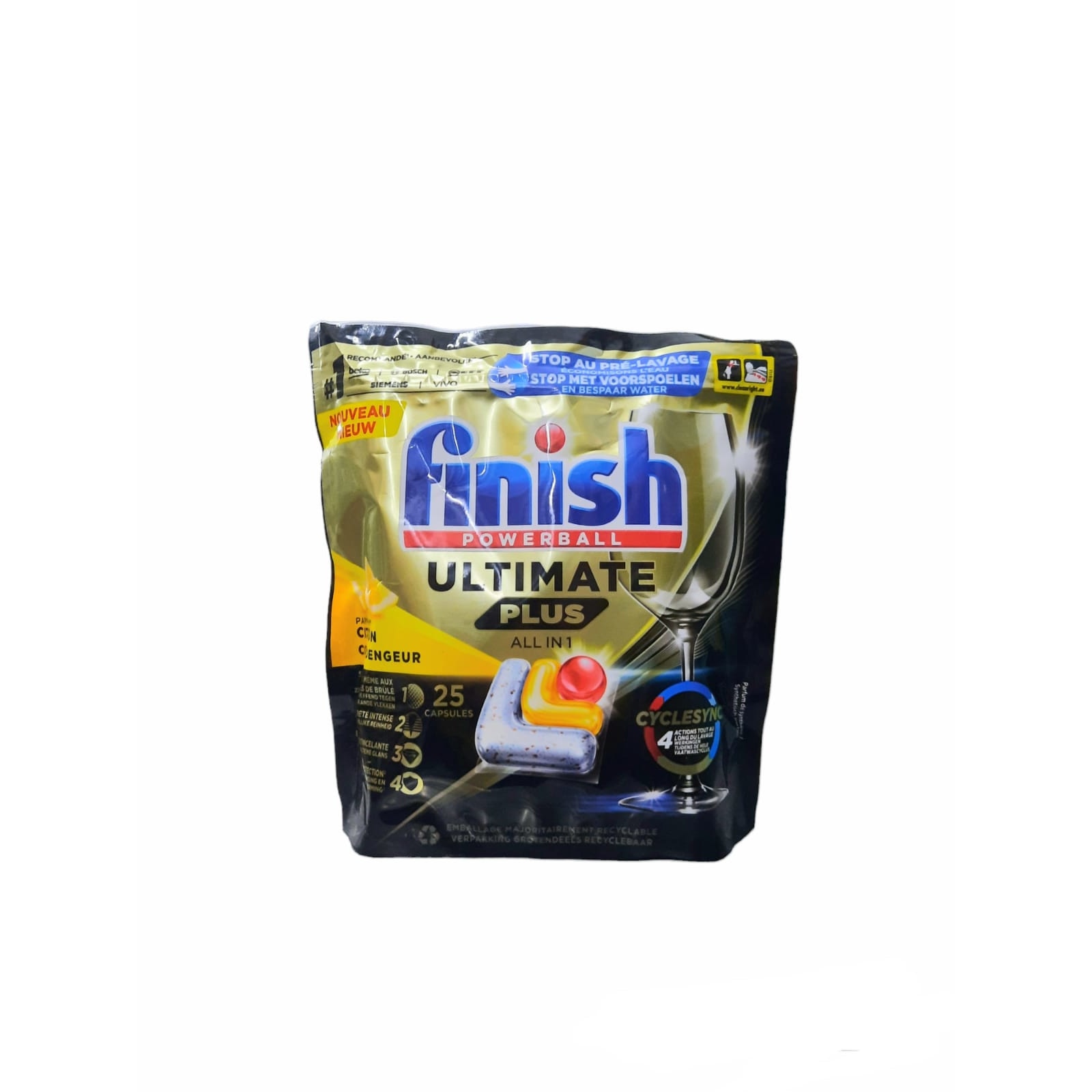 Препарат на капсула за съдомиялна Finish Ultimate Plus Lemon, 25 ...