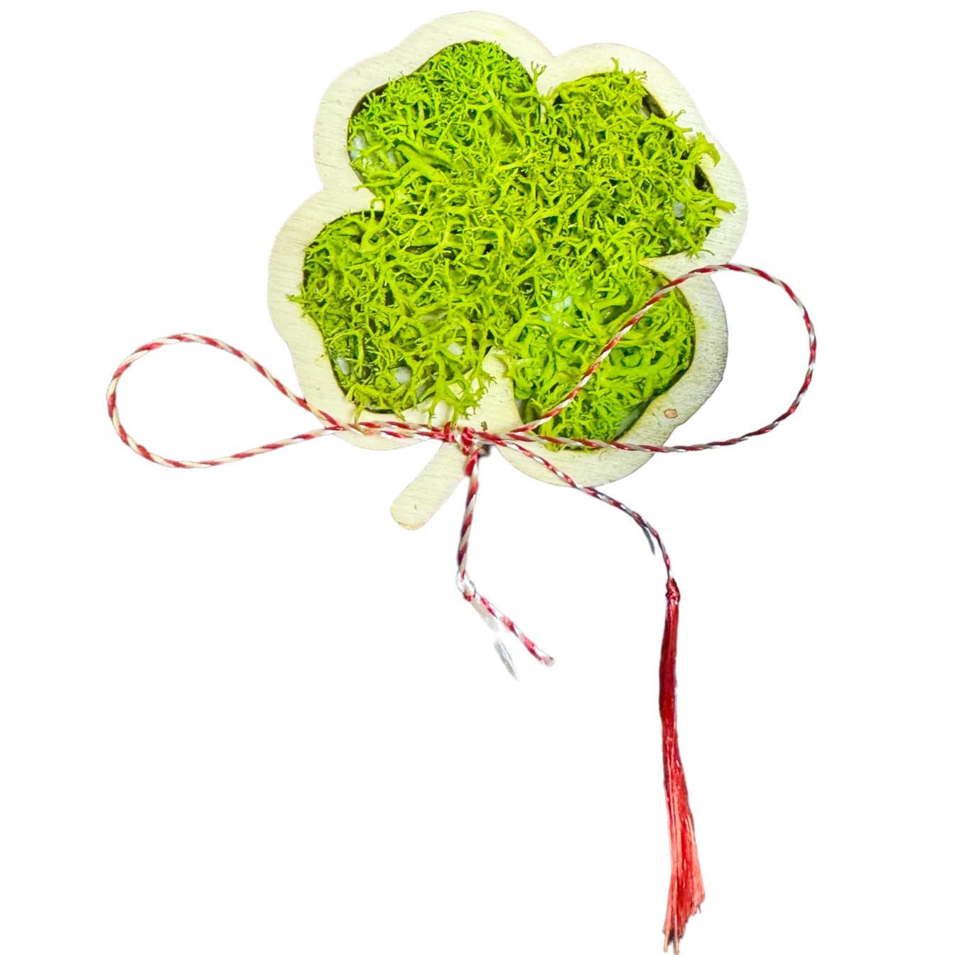 Martisor Trifoi cu patru foi cu licheni stabilizati Hand-Made - eMAG.ro