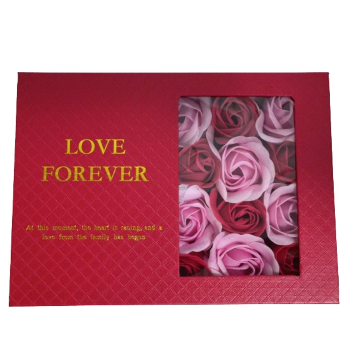 Set Love Forever 12 trandafiri parfumati din sapun, culoare mixta ros ...