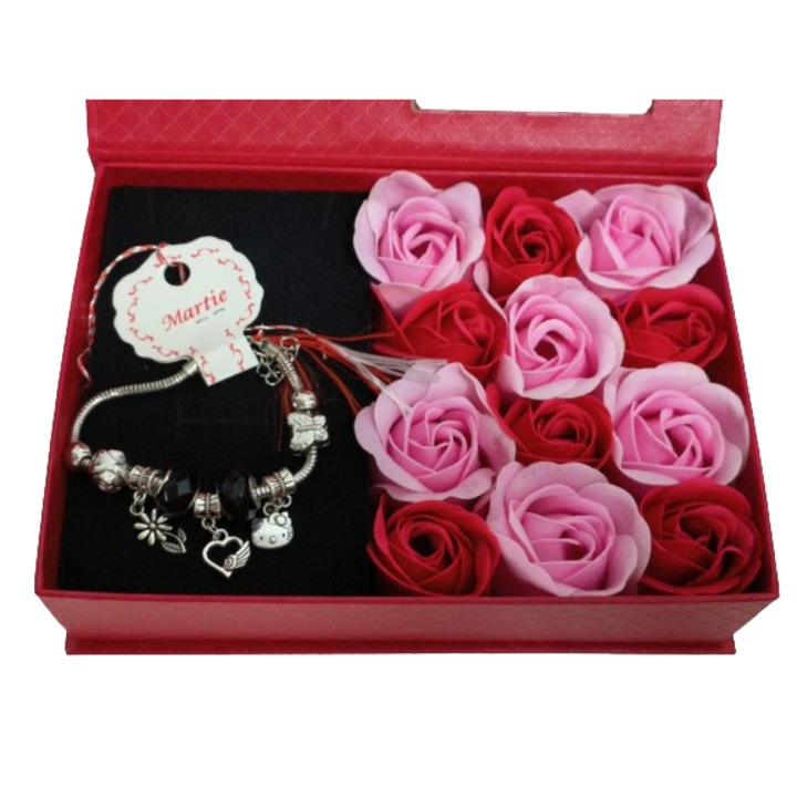 Set Love Forever 12 trandafiri parfumati din sapun, culoare mixta ros ...