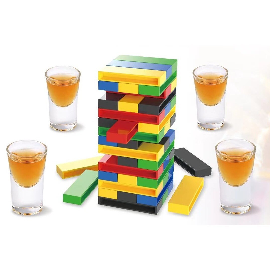 Joc de baut, Turn Jenga Plastic, Sbk, 4 pahare, +18 ani - eMAG.ro