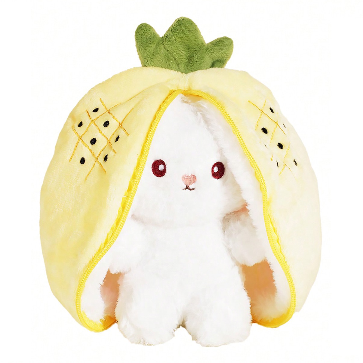 Iepuras din plus Ananas AnaCool, 18 cm, Alb / Galben - eMAG.ro