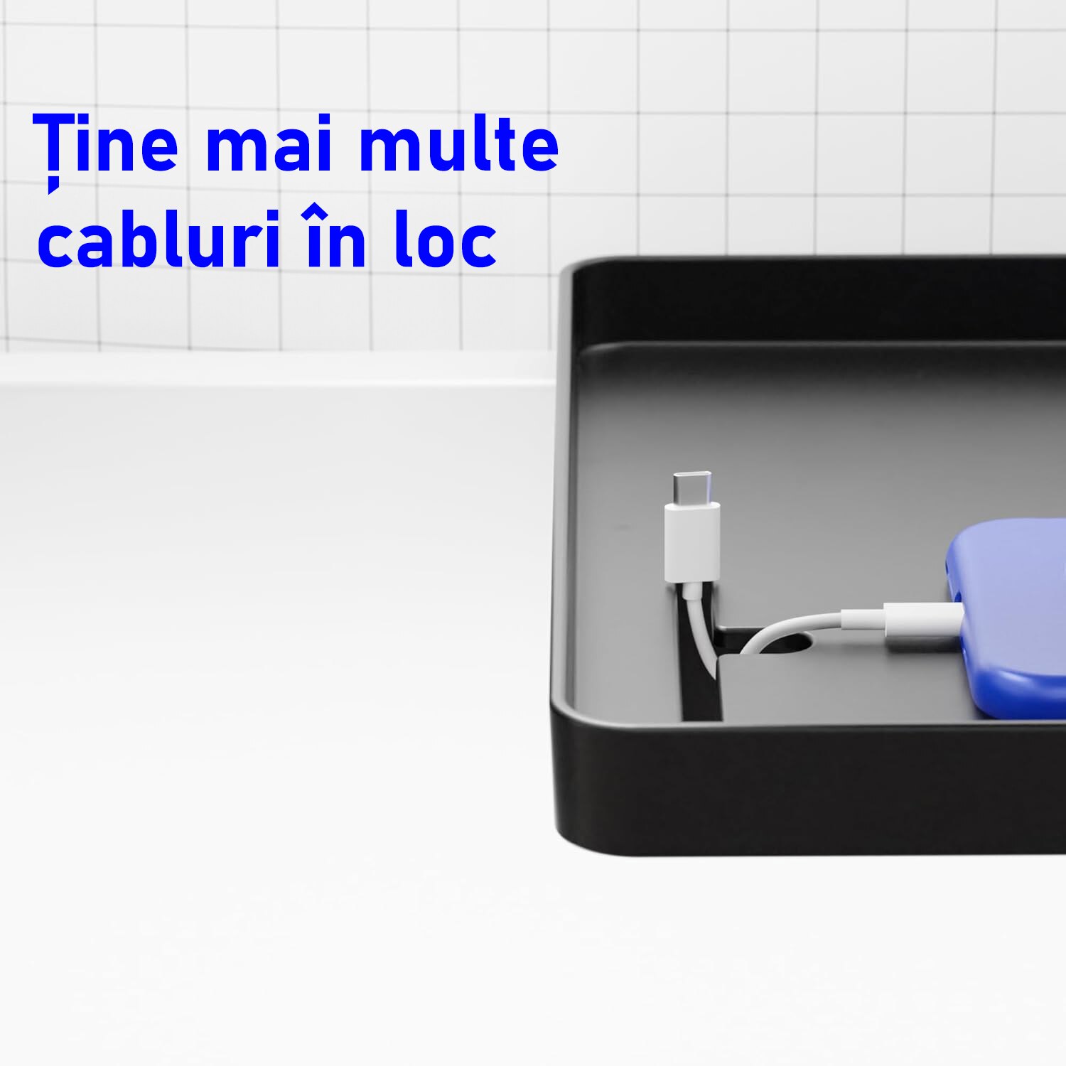 Noptiera suspendata pentru pat NextWave®️, suport telefon, incarcator ...