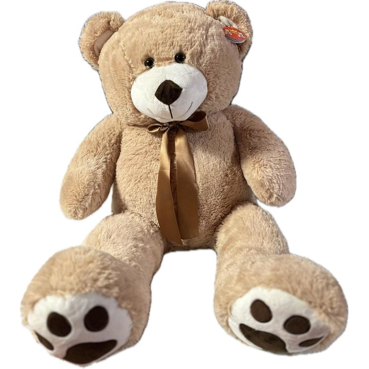 Urs de plus Gigant DeLuxe cu Fundita Aurie - 90 CM - eMAG.ro